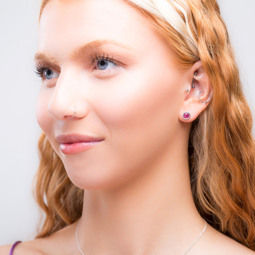 Small Stud Earrings | Ruby Stud Earrings | Henryka UK