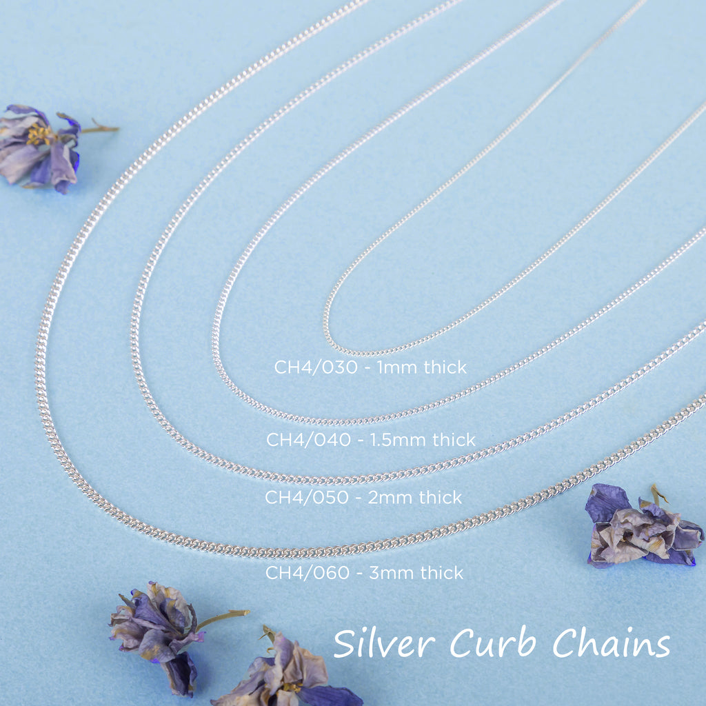 Extra Thick Curb Chain in 925 Sterling Silver- 3mm thickness – Henryka
