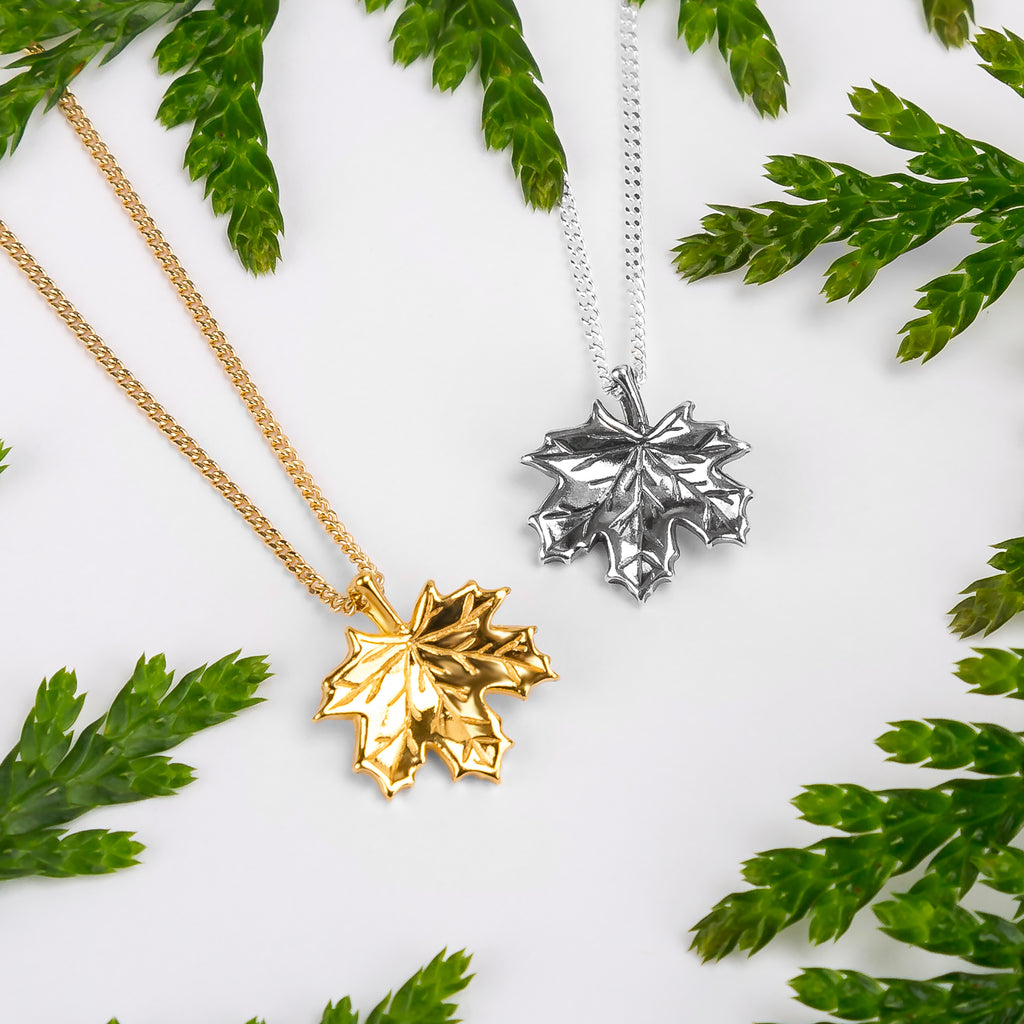 Maple Leaf Necklace | Gold Leaf Jewellery | Henryka UK