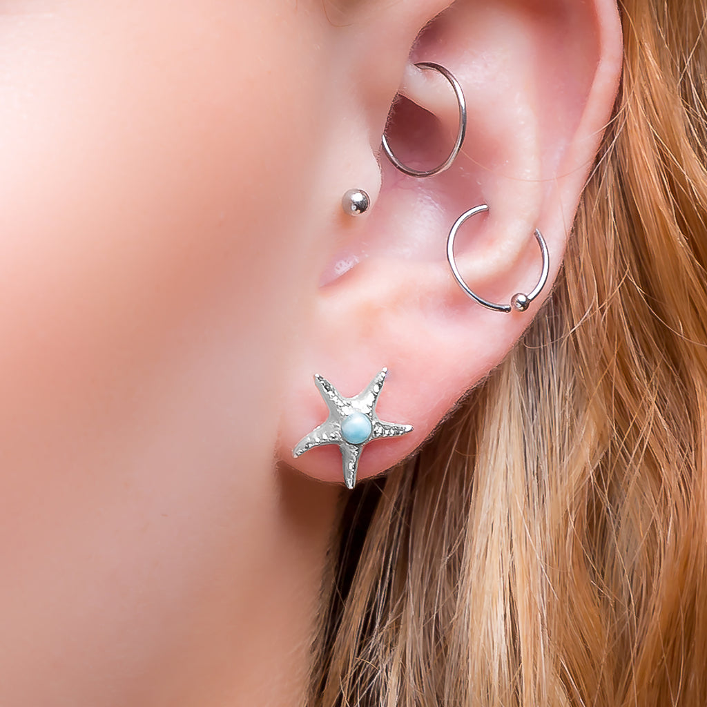 Starfish Earrings | Larimar Starfish Earrings | Henryka UK