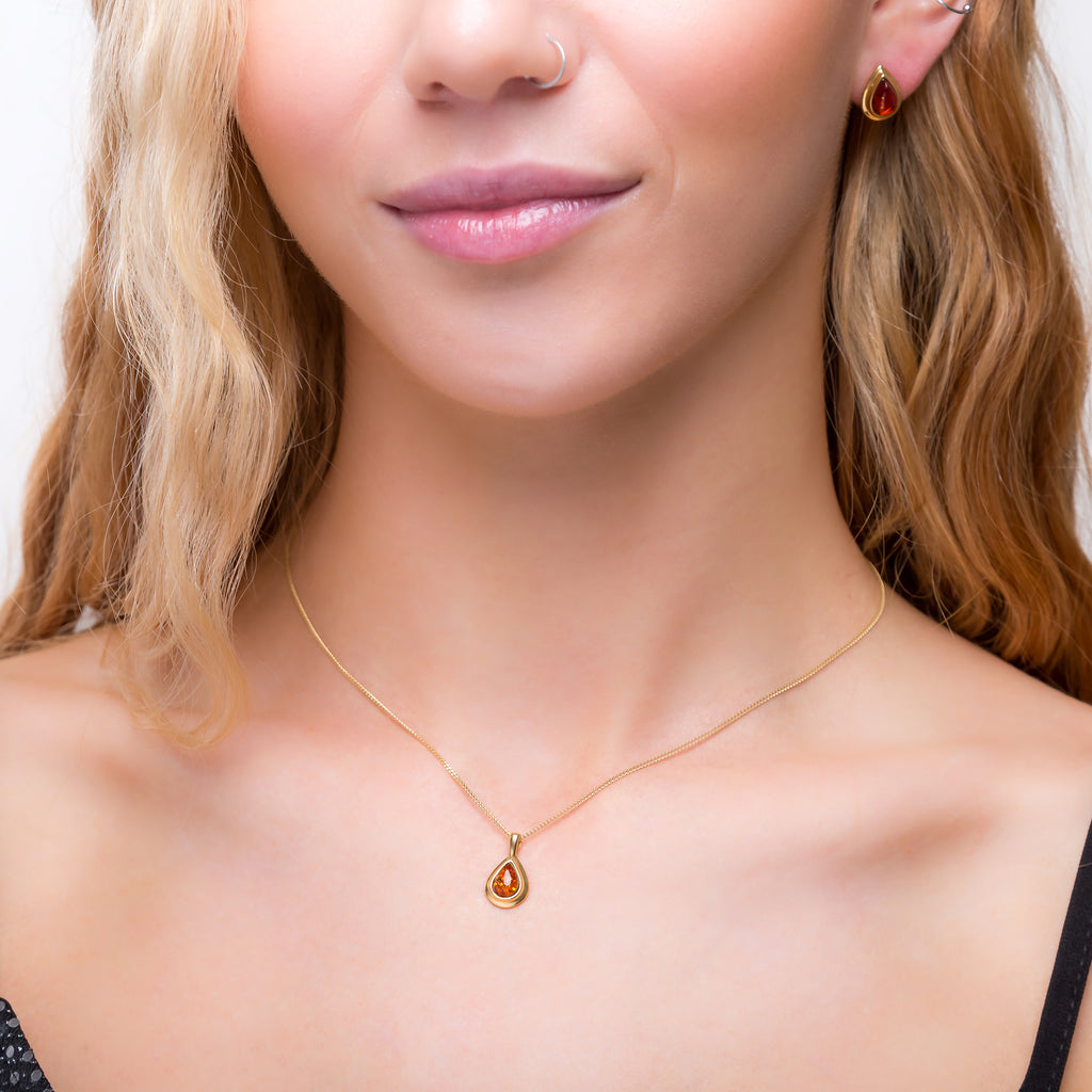 Teardrop Necklace | Amber Teardrop Necklace | Henryka UK