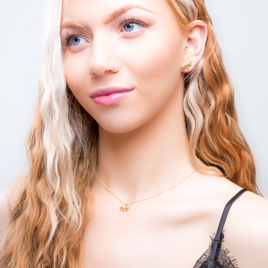 Gold Bumble Bee Necklace | Gold Plated Bee Jewellery | Henryka UK