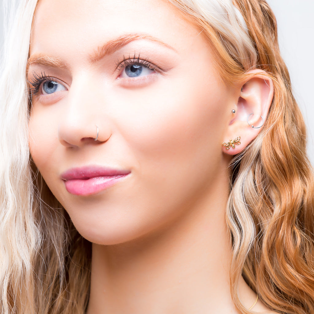 Gold Bee Earrings | Bee Jewellery | Henryka Jewellery