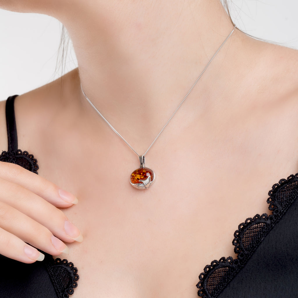 Amber Fox Necklace | Fox Necklace | Henryka UK