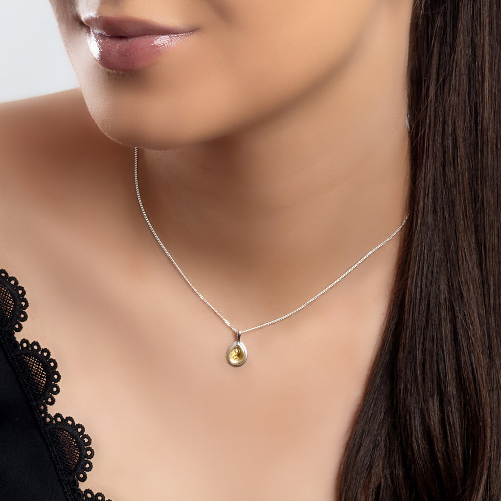 Simple Teardrop Necklace | Citrine Teardrop Necklace | Henryka UK